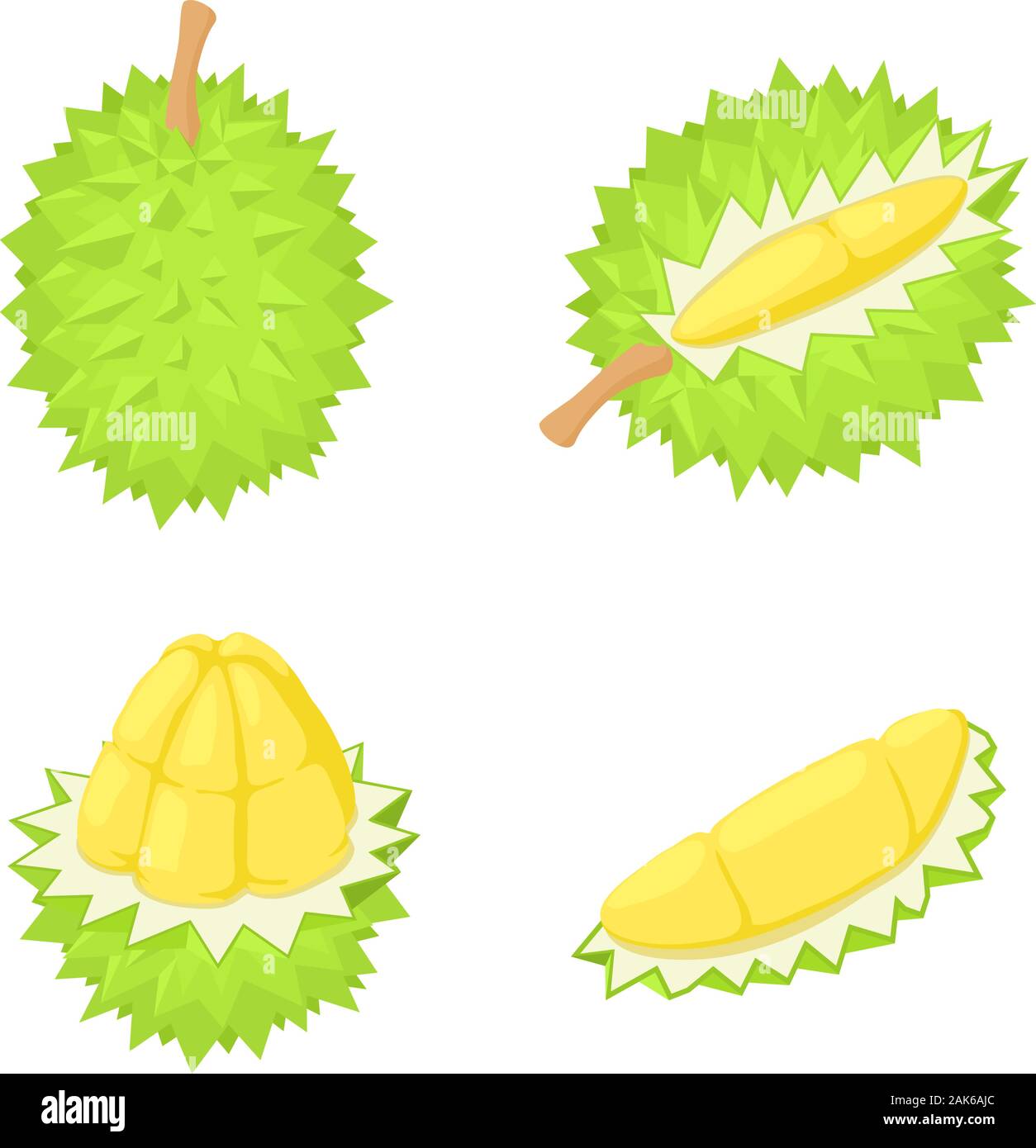 Durian icons set. Isometric set of durian vector icons for web design ...