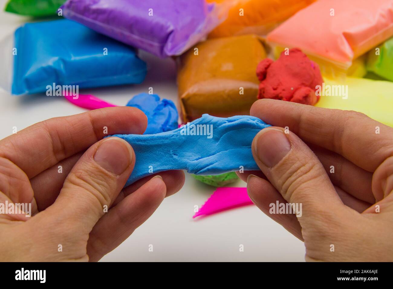 Airy plasticine mass for modeling colored super light plasticine on a ...