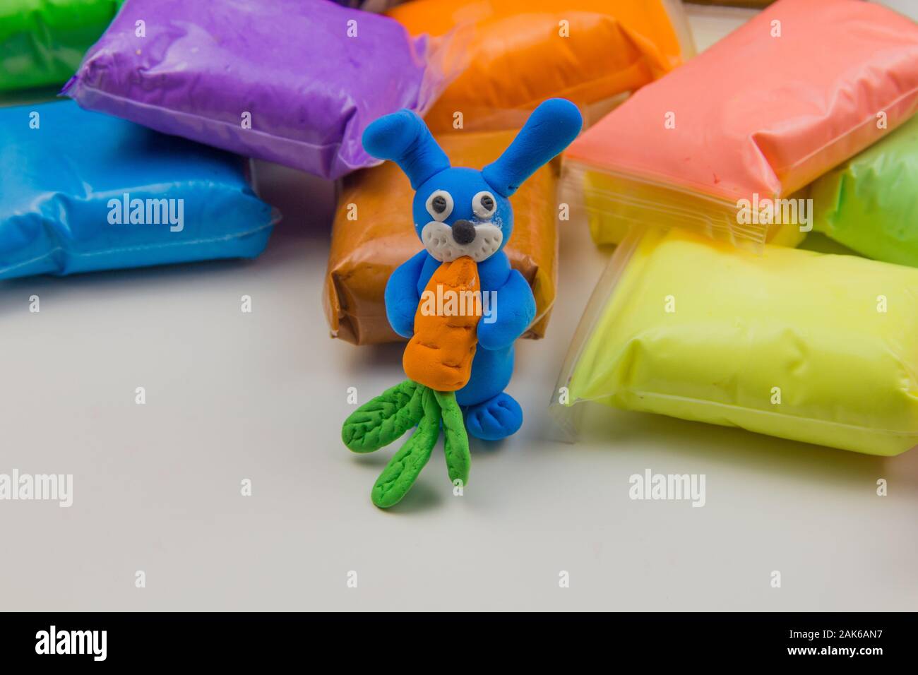 Airy plasticine mass for modeling colored super light plasticine on a ...