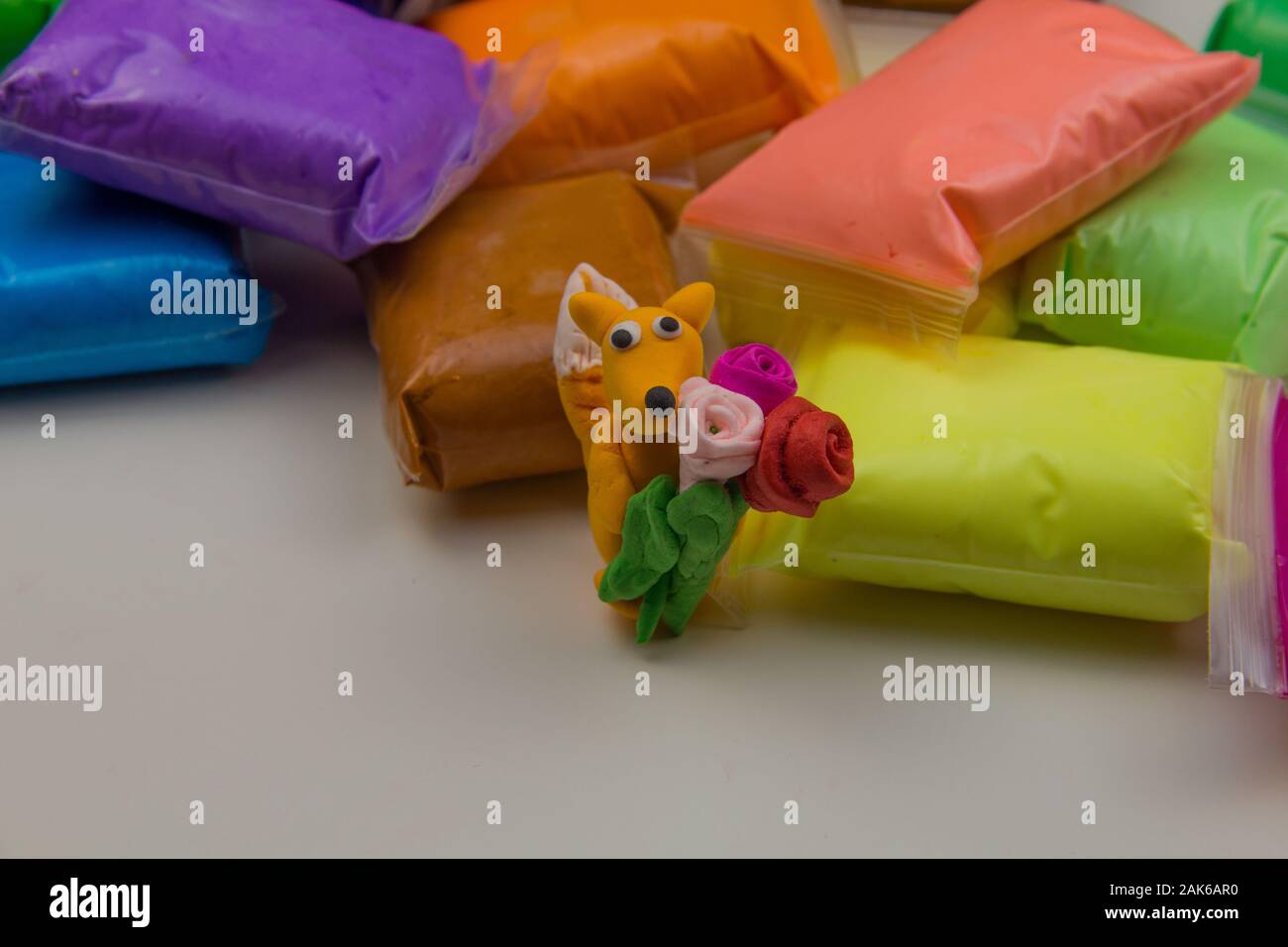 Airy plasticine mass for modeling colored super light plasticine on a ...