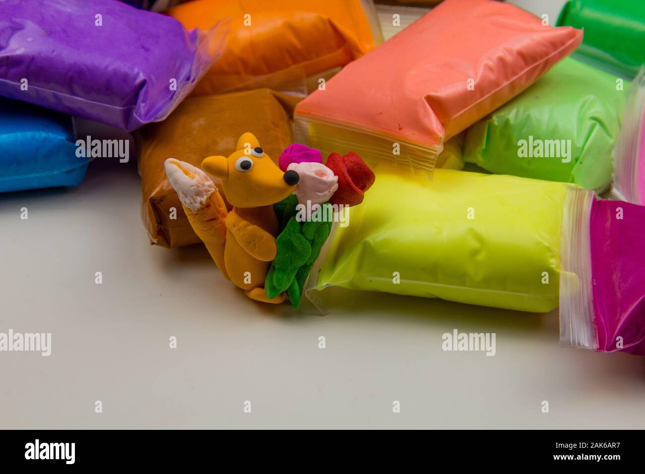 Airy plasticine mass for modeling colored super light plasticine on a ...