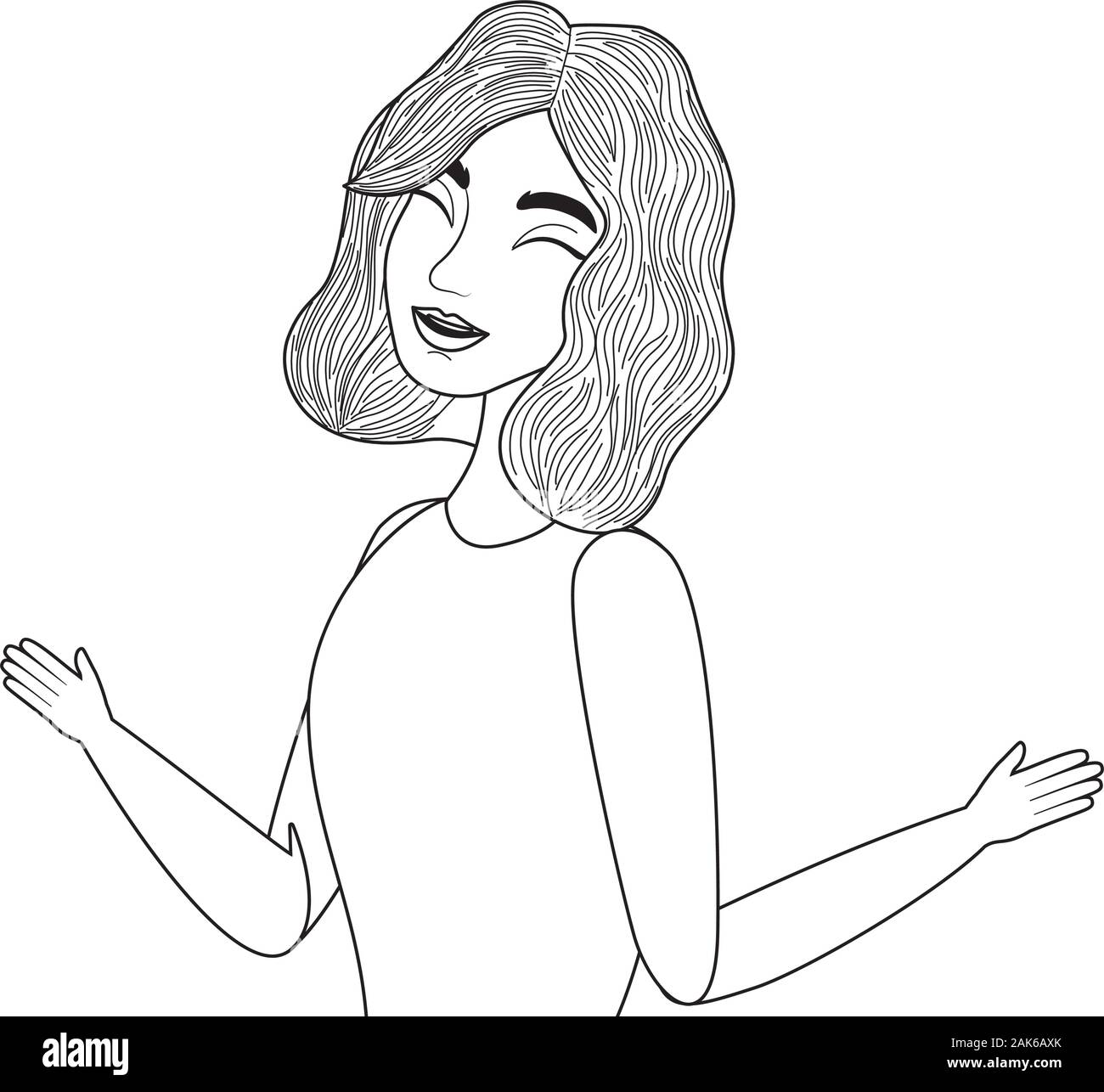 Woman cartoon drawing vector design Stock Vector Image & Art - Alamy