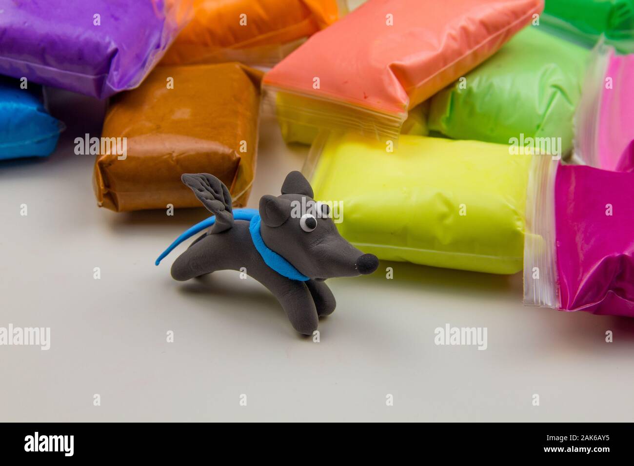 Airy plasticine mass for modeling colored super light plasticine on a ...