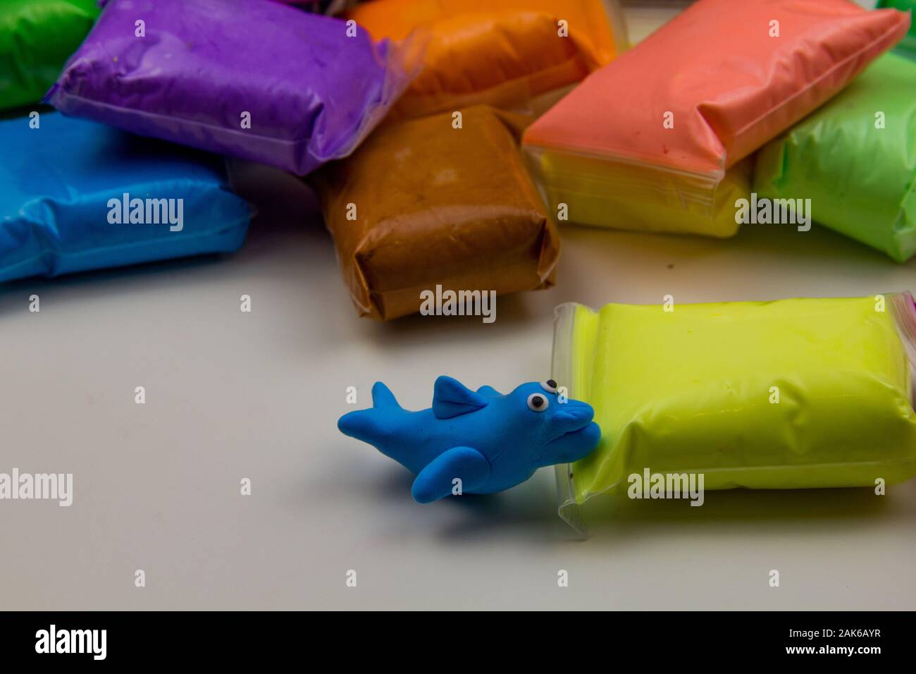 Airy plasticine mass for modeling colored super light plasticine on a ...