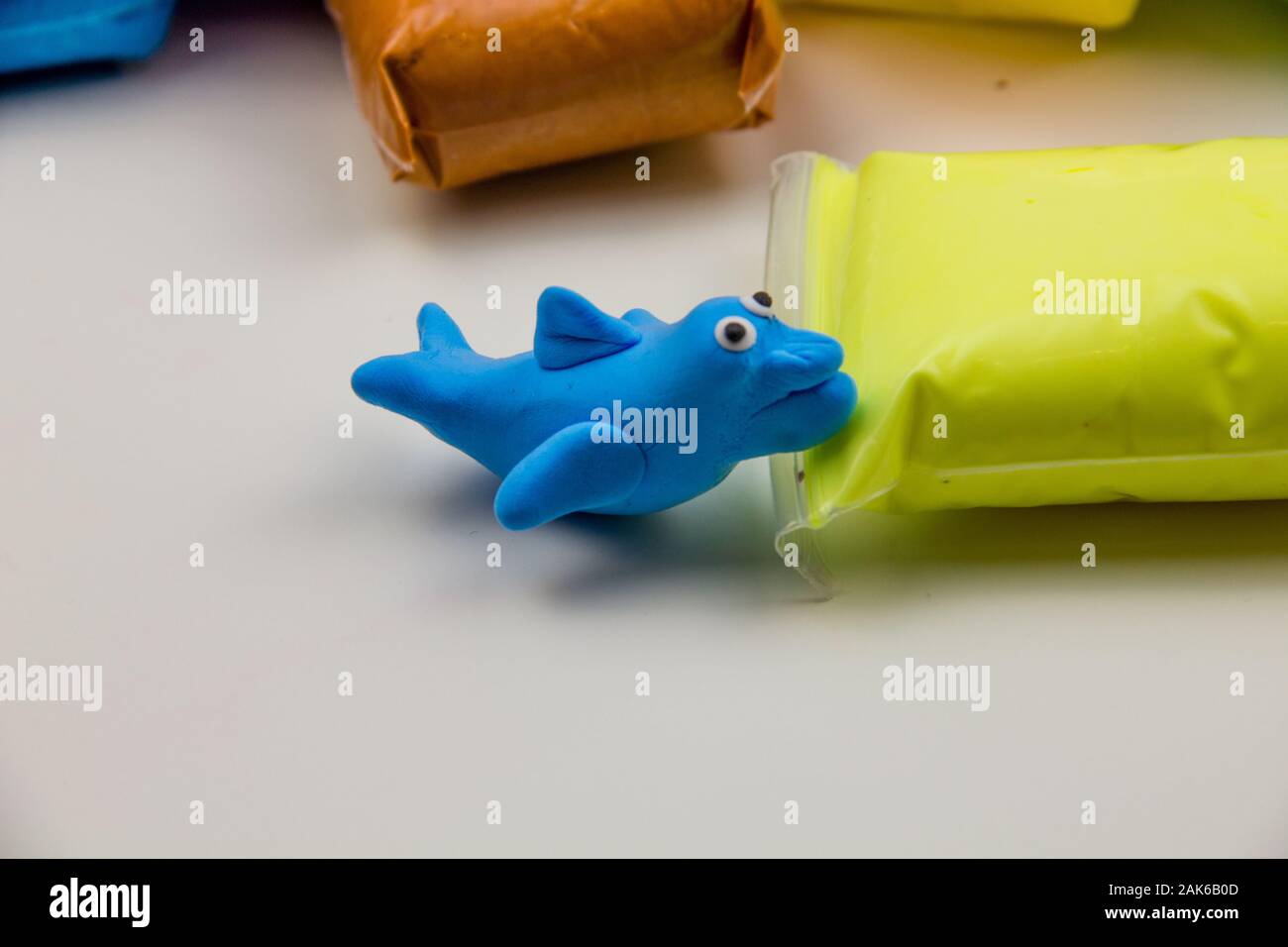 Airy plasticine mass for modeling colored super light plasticine on a ...