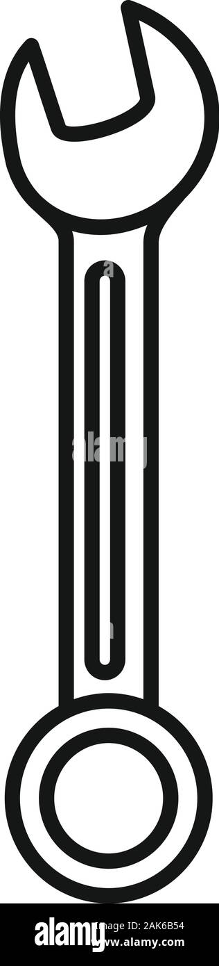 Fix wrench icon. Outline fix wrench vector icon for web design isolated ...