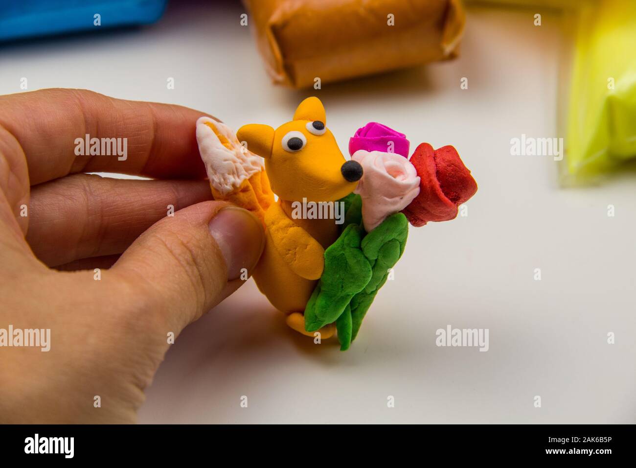 Airy plasticine mass for modeling colored super light plasticine on a ...