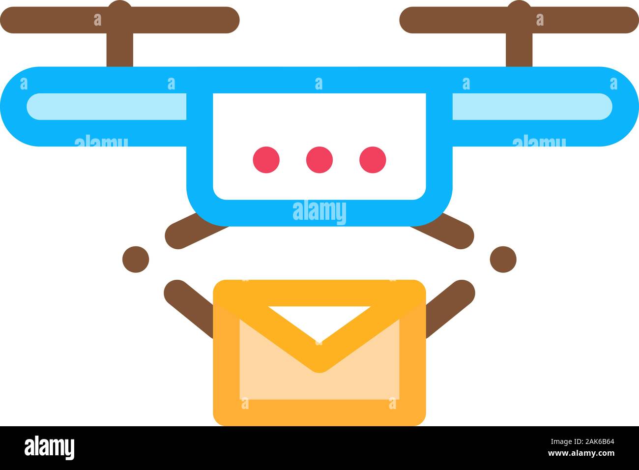 Drone Mail Delivery Postal Transportation Company Icon Vector ...
