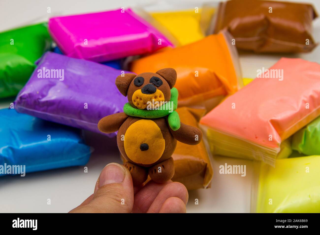 Airy plasticine mass for modeling colored super light plasticine on a ...