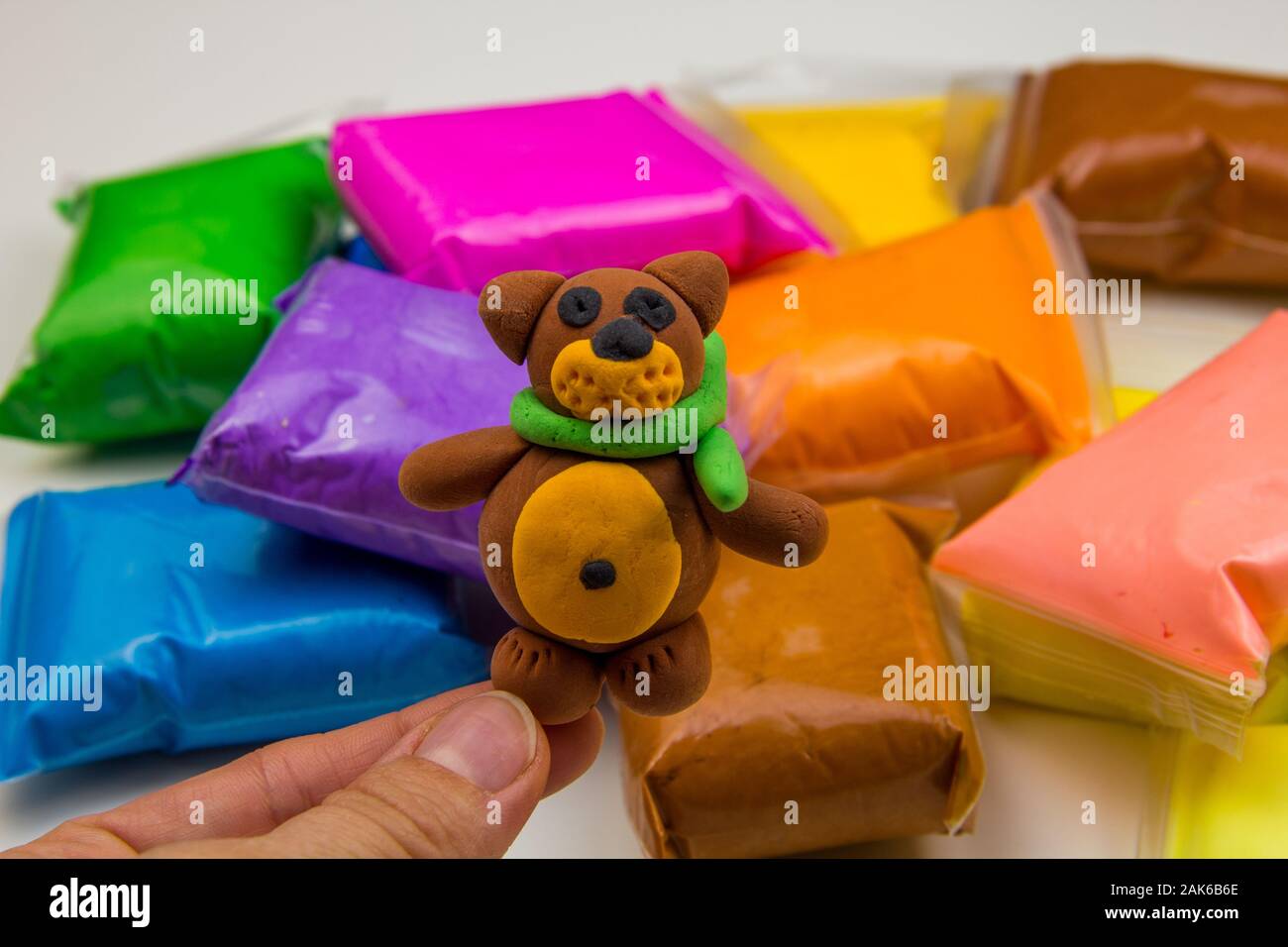 Airy plasticine mass for modeling colored super light plasticine on a ...