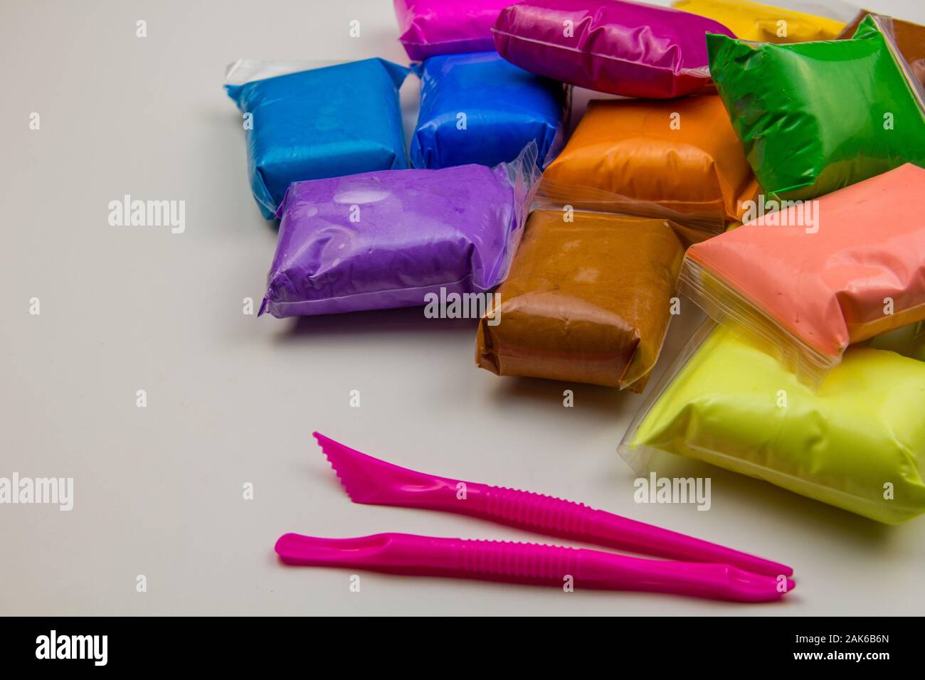 Airy plasticine mass for modeling colored super light plasticine on a ...