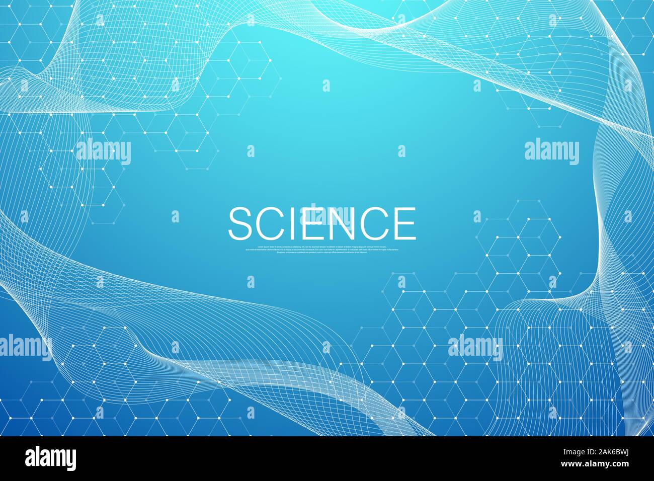 Hexagons abstract background with geometric particles shapes. Science ...