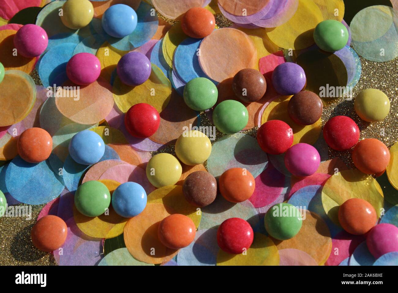 The picture shows confetti and sweets Stock Photo - Alamy
