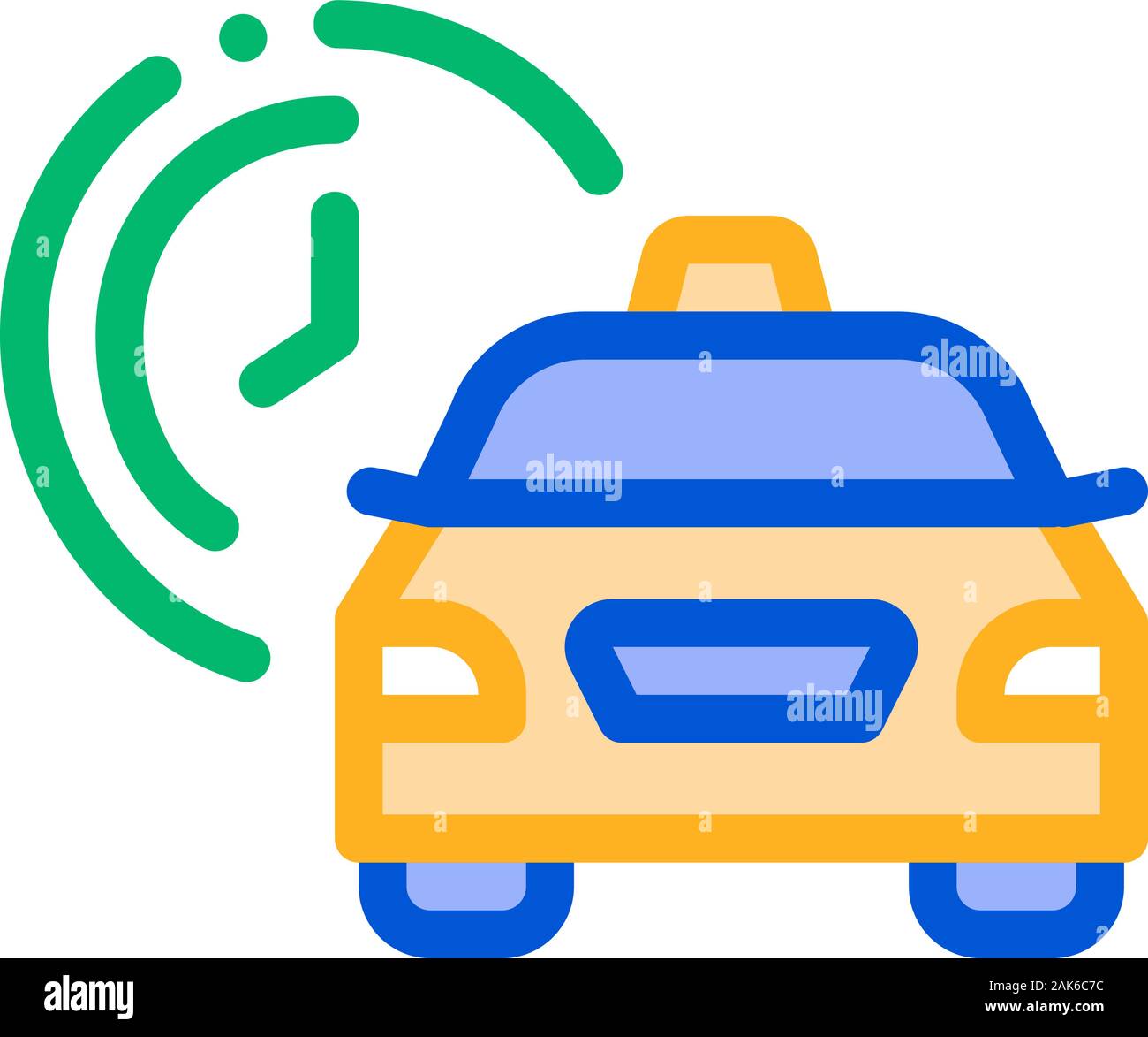 Waiting Time Online Taxi Icon Vector Illustration Stock Vector Image ...