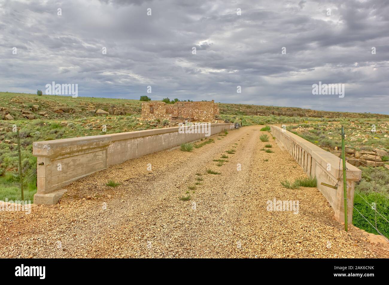 An old bridge remnant of Route 66 near the ghost town of Two Guns ...