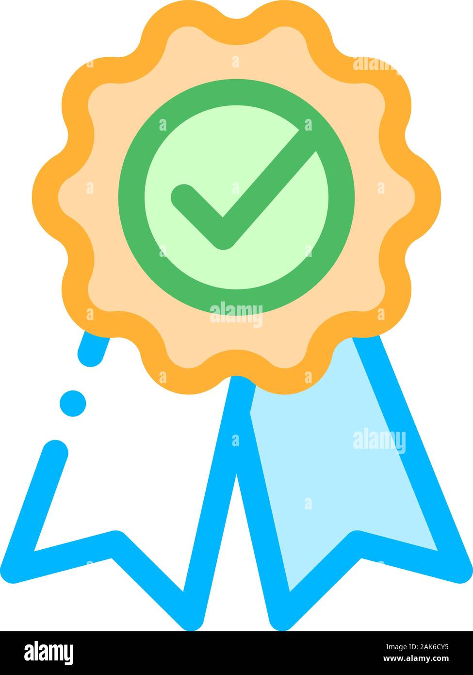 Medal Order With Ribbon Approved Mark Vector Icon Stock Vector Image ...