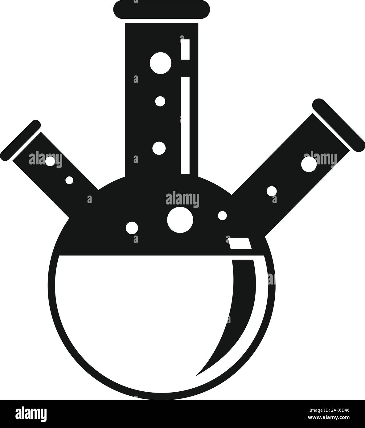 Boiling triple flask icon. Simple illustration of boiling triple flask ...