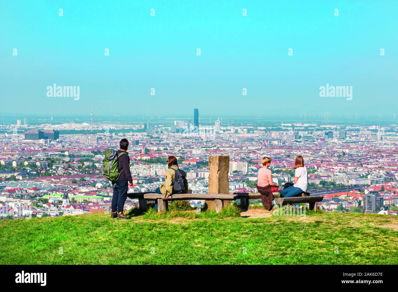 13. Bezirk/Hietzing: Blick vom Lainzer Tiergarten auf die Stadt, Wien ...