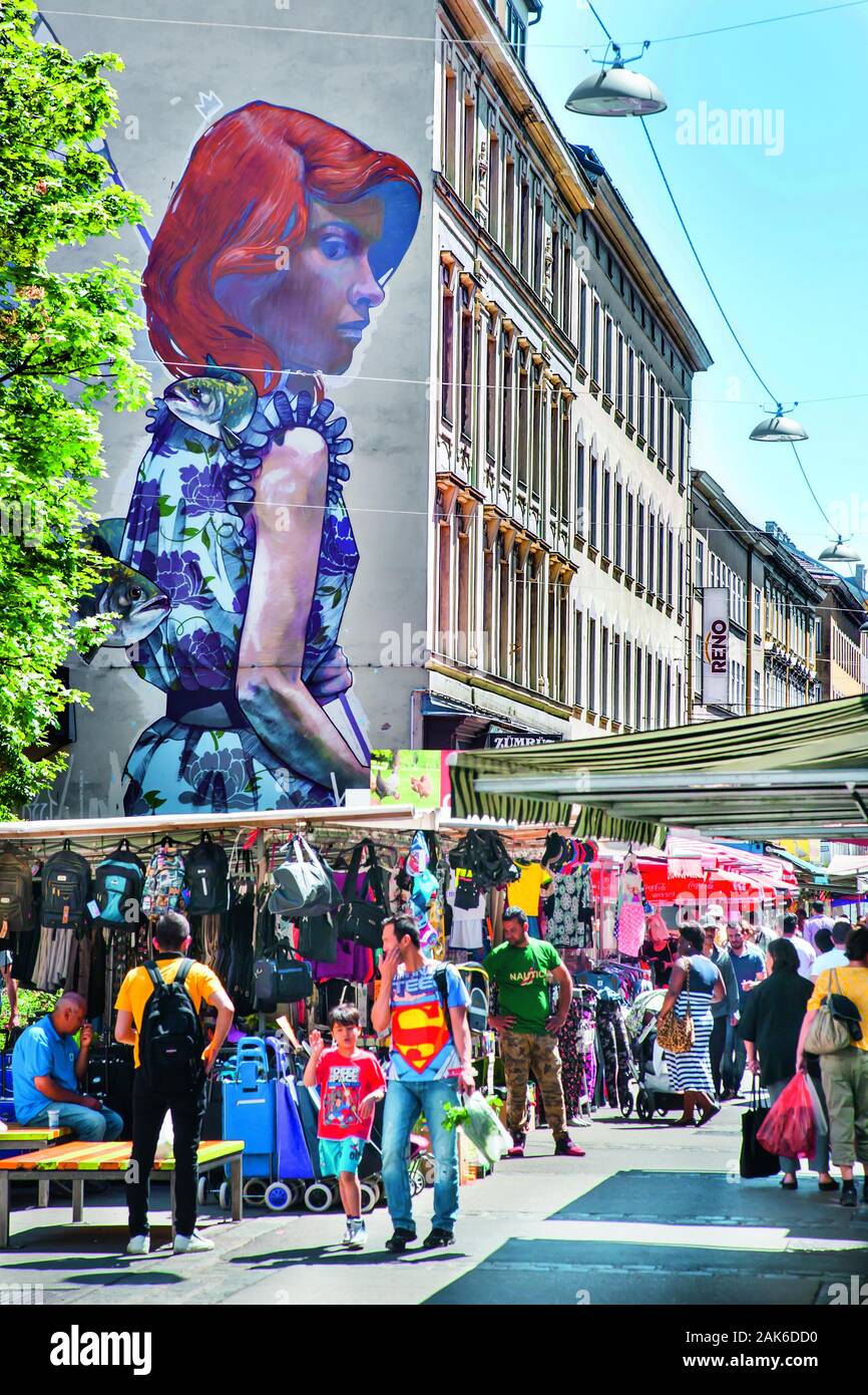 16. Bezirk/Ottakring: Brunnenmarkt, Einkaufsstrasse Brunnengasse, Wien ...