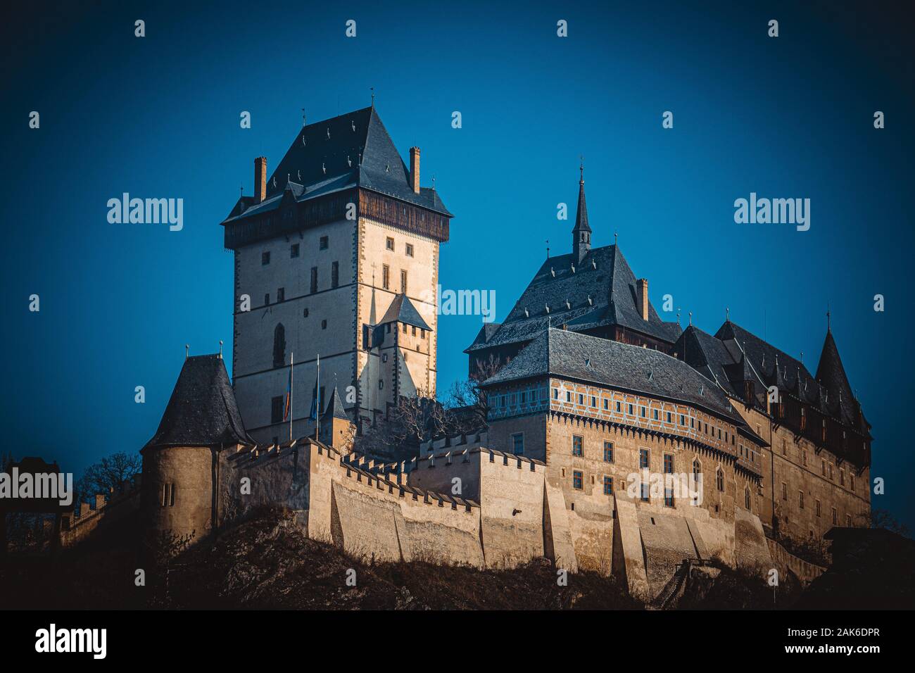 Beautiful Karlstejn Castle from village Stock Photo - Alamy