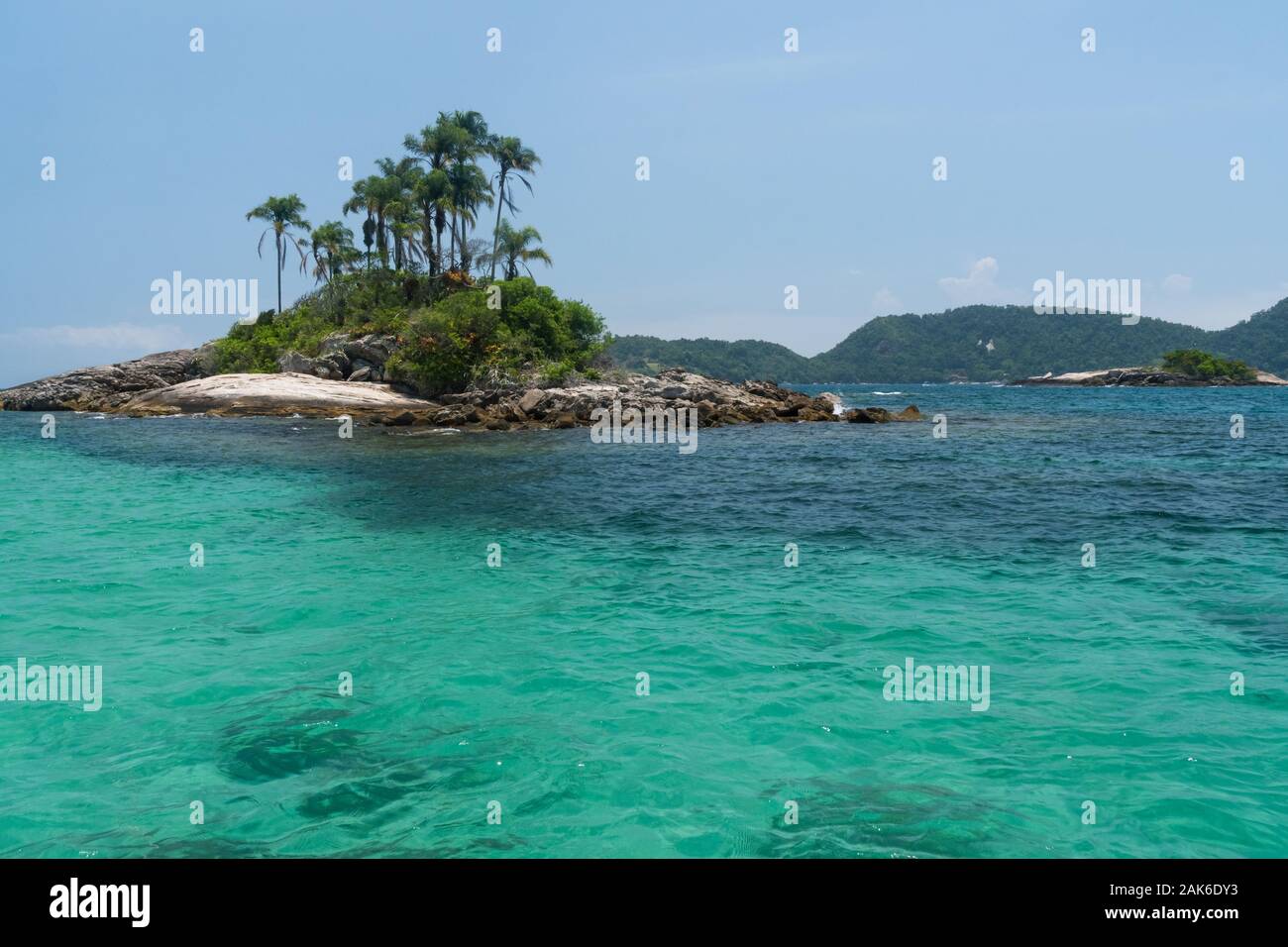 Tiny tropical islands of Ilhas Paradisiacas off Ilha Grande in Angra ...