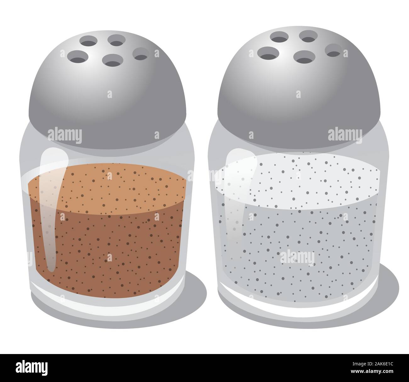 illustration of the two salt and pepper glass shaker Stock Vector Image ...