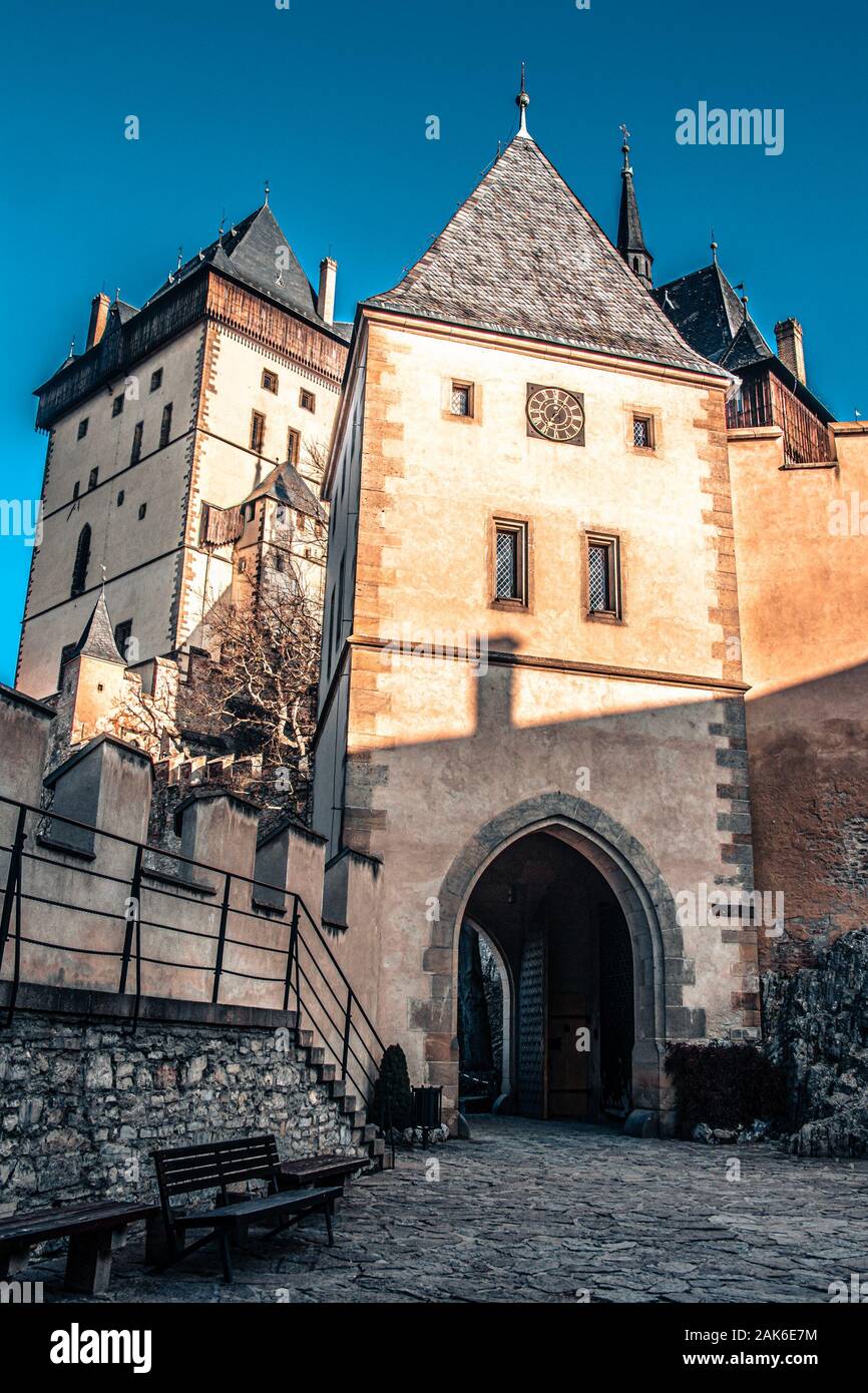 Inside entrance of Karlštejn castle Stock Photo - Alamy