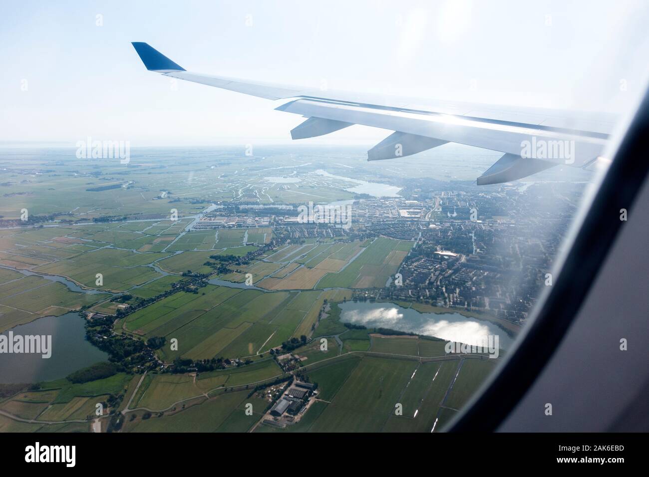 View from airplane window of rural Amsterdam. Amsterdam Netherlands ...