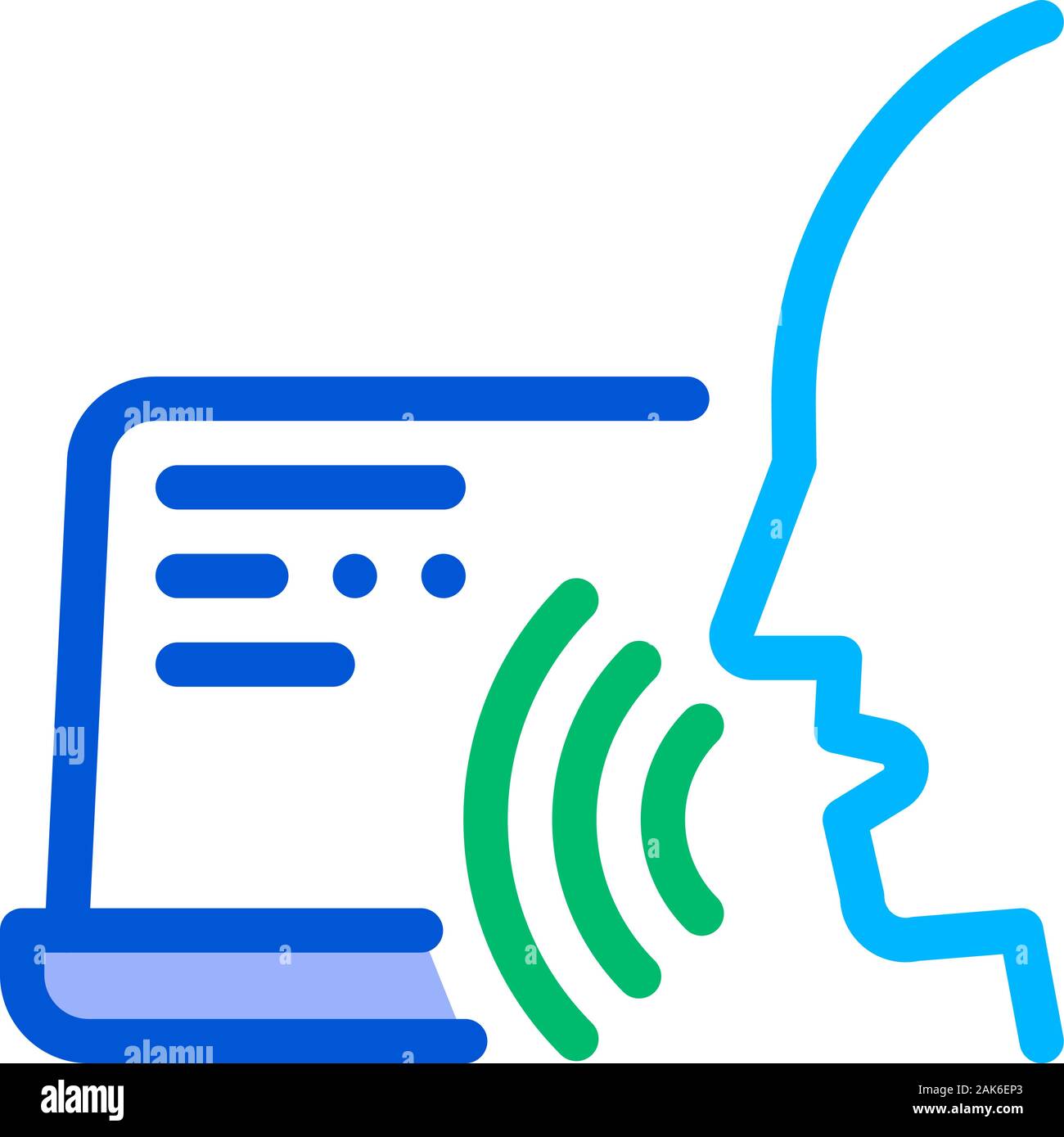 Laptop Human Voice Control Icon Vector Illustration Stock Vector Image ...