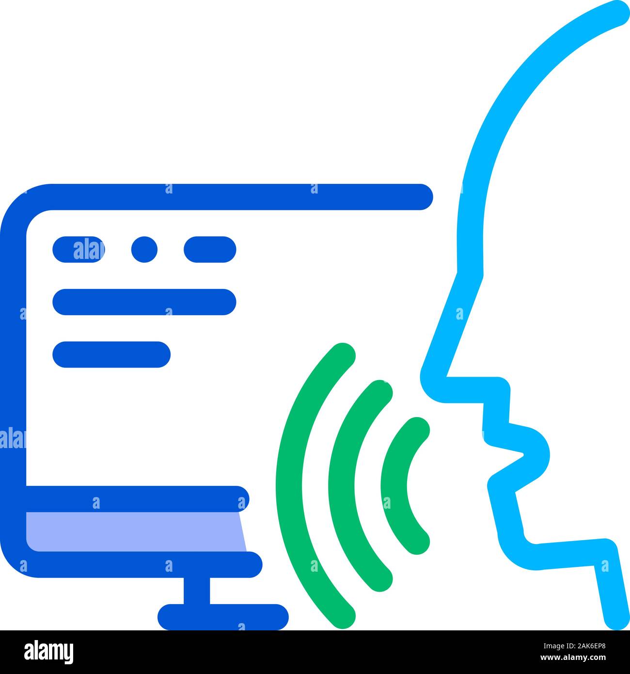 Computer Human Voice Control Icon Vector Illustration Stock Vector ...