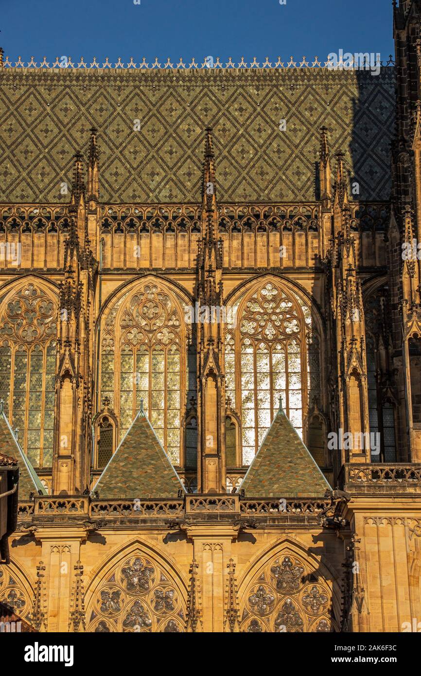 Side windows of St. Vitus Cathedral Stock Photo - Alamy