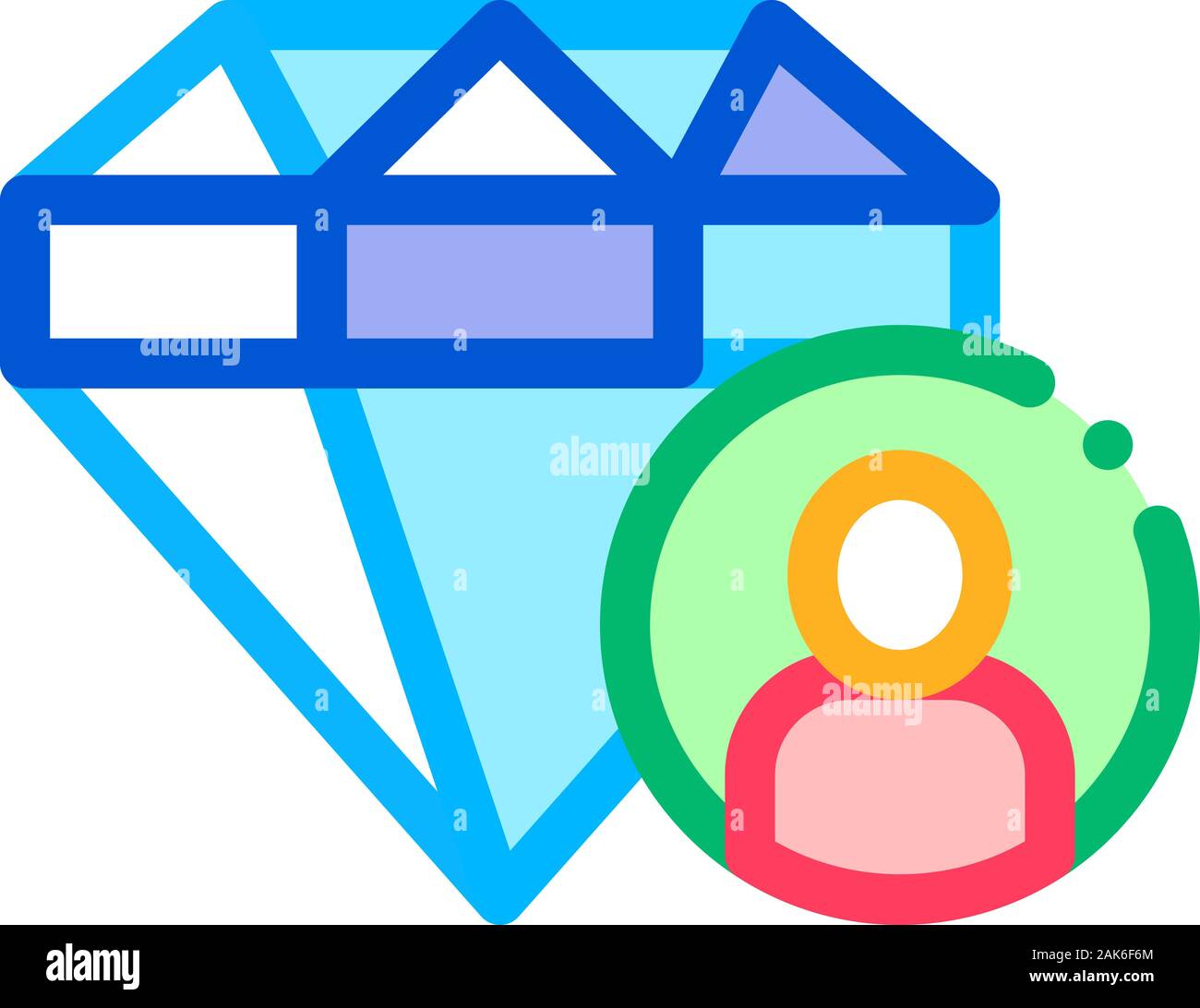 Diamond Human Talent Icon Vector Illustration Stock Vector Image & Art ...