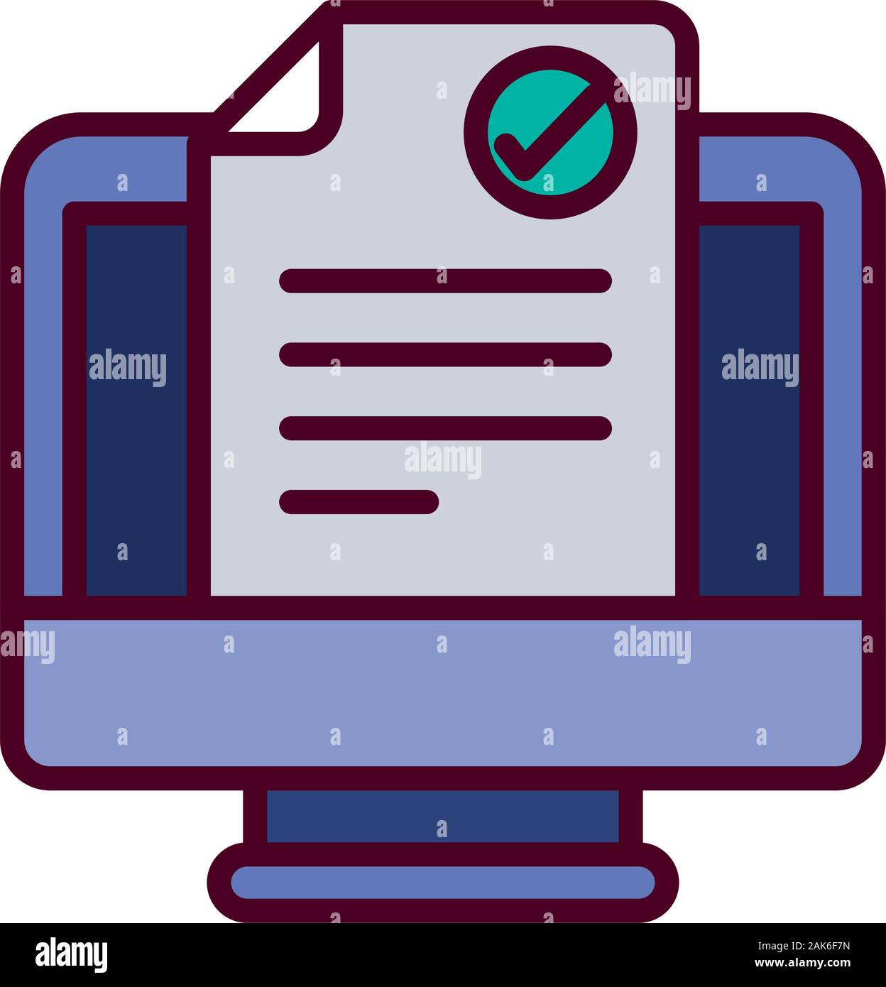 Isolated digital computer and document vector design Stock Vector Image ...