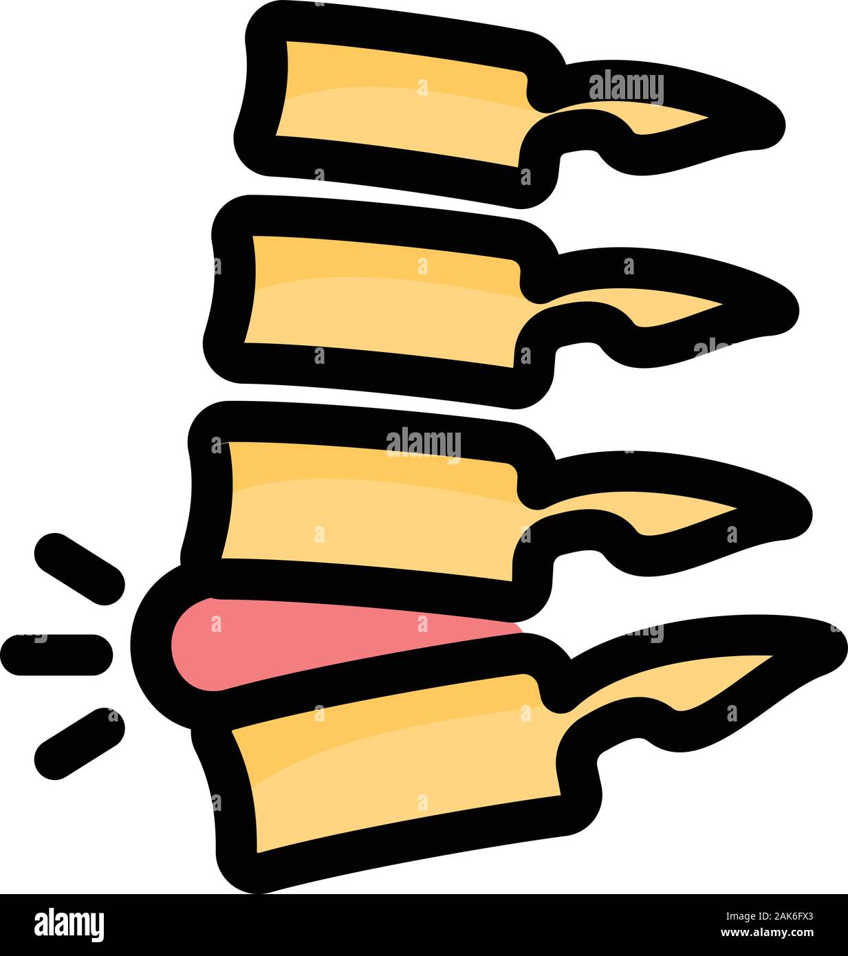 Spine pain icon. Outline spine pain vector icon for web design isolated ...