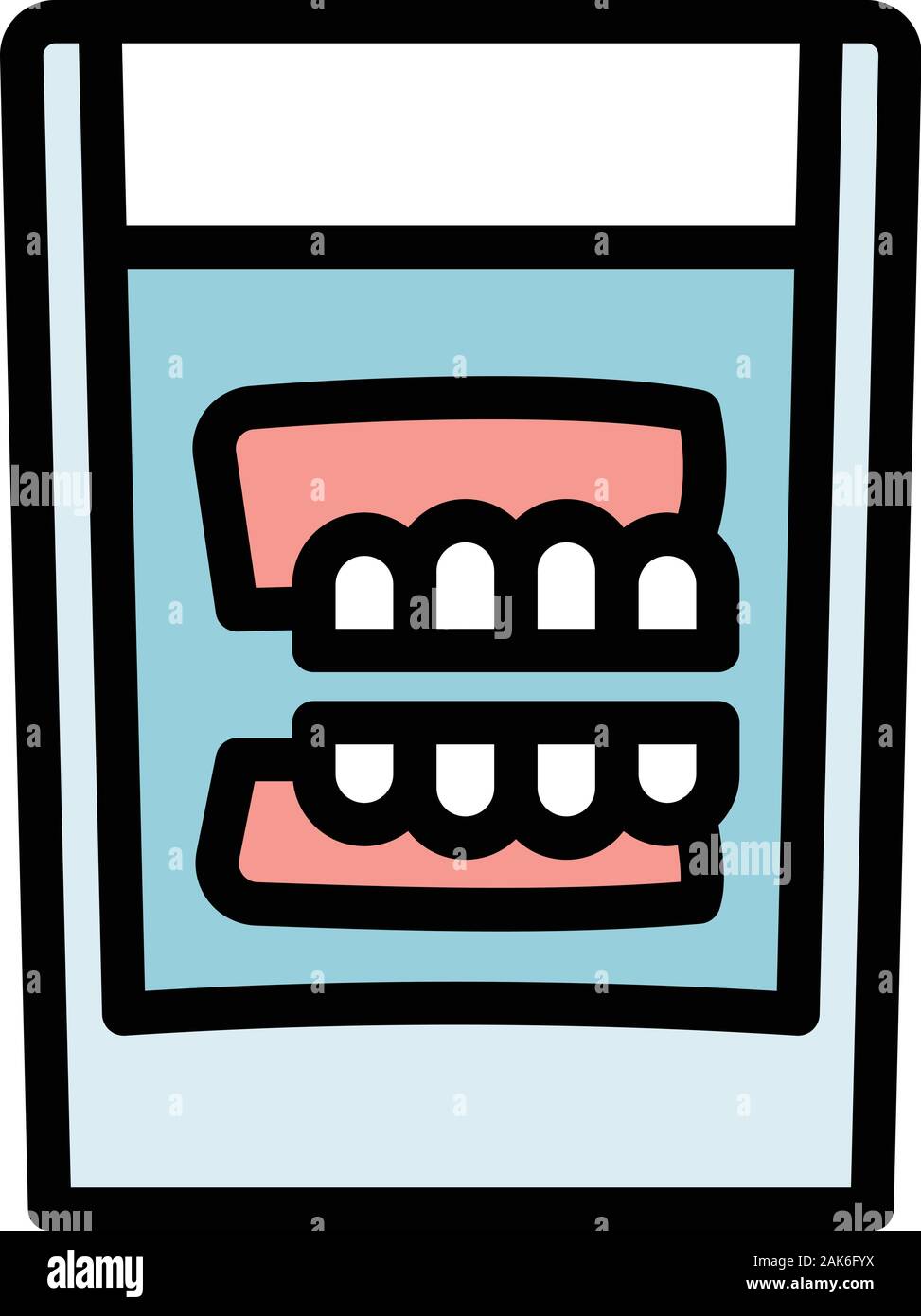 False jaw in glass icon. Outline false jaw in glass vector icon for web ...