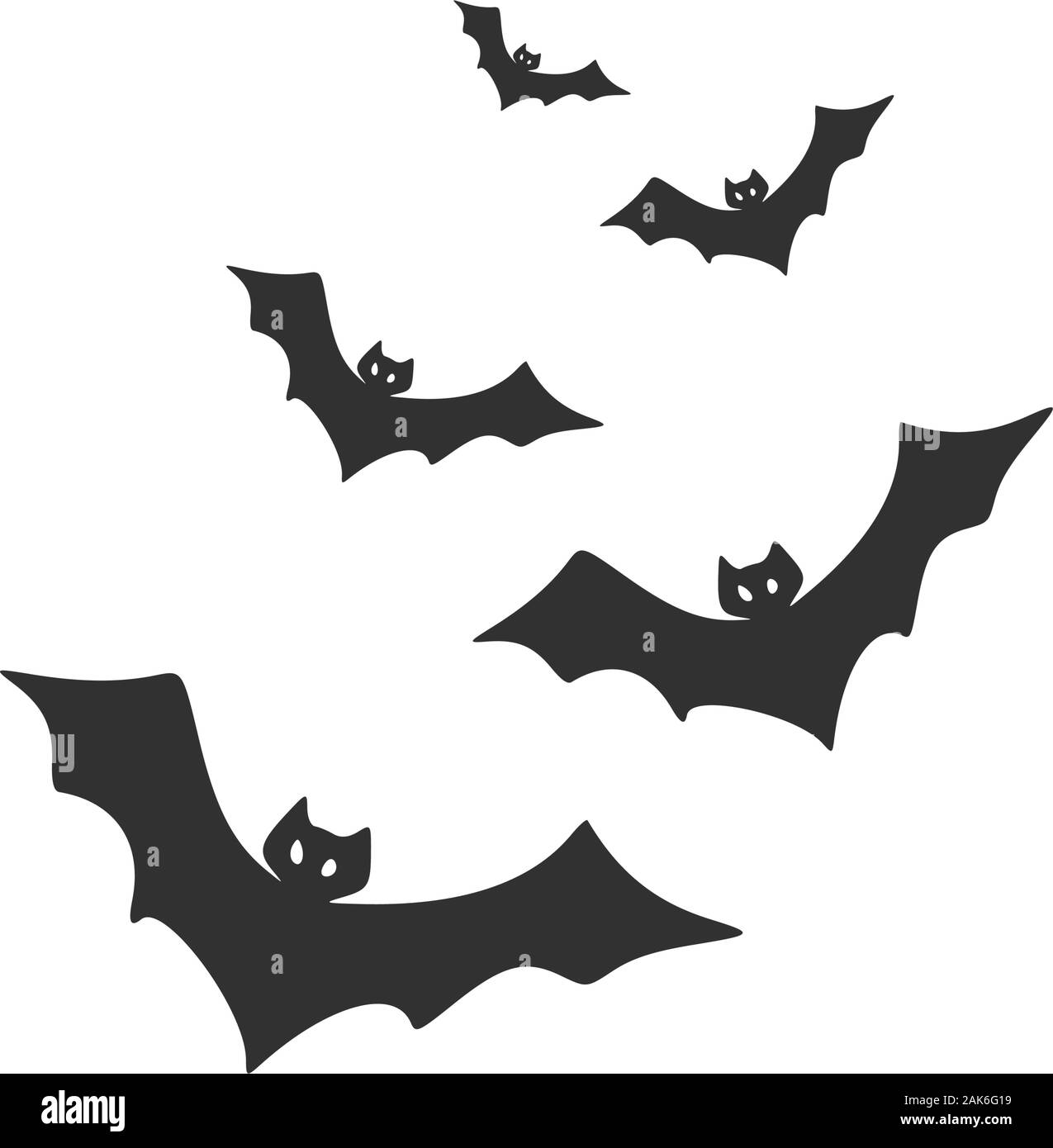 Swarm of flying bats. Stock Vector illustration isolated on white ...