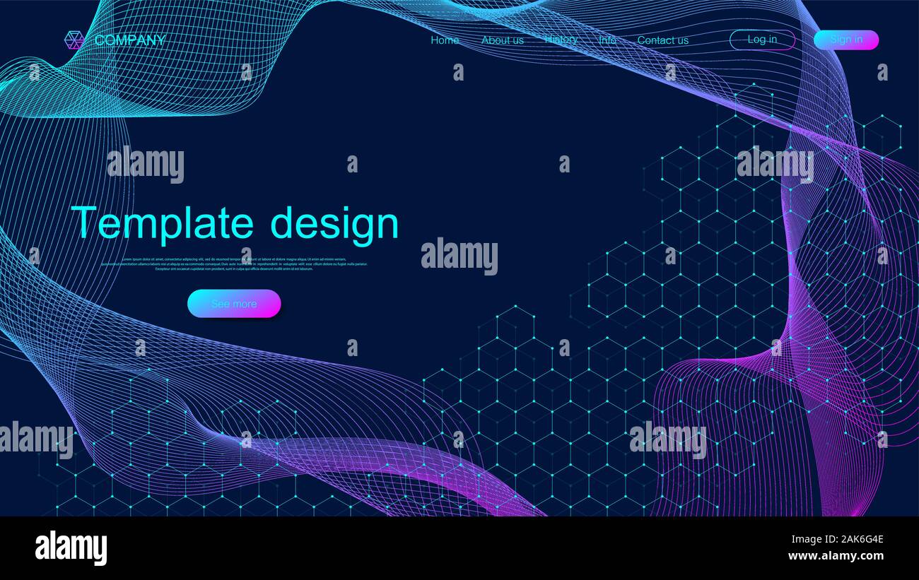 Website template design. Asbtract scientific background with colorful ...