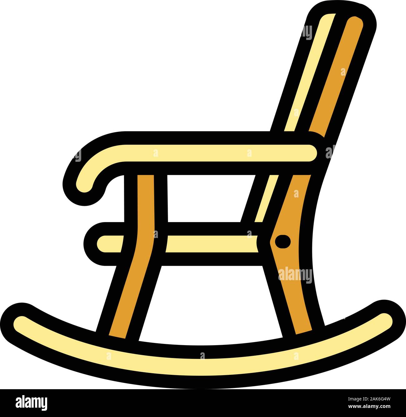 Wood rocking chair icon. Outline wood rocking chair vector icon for web ...