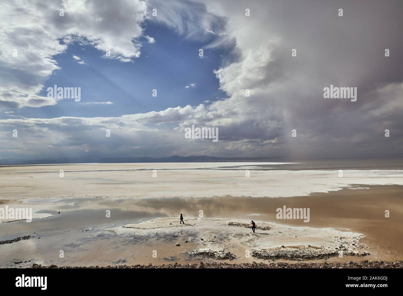 Provinz West Aserbaidschan: Abendstimmung am Urmiasee (Orumiyeh-See ...