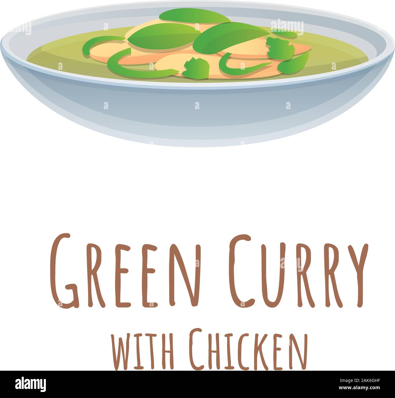 Green curry icon. Cartoon of green curry vector icon for web design ...