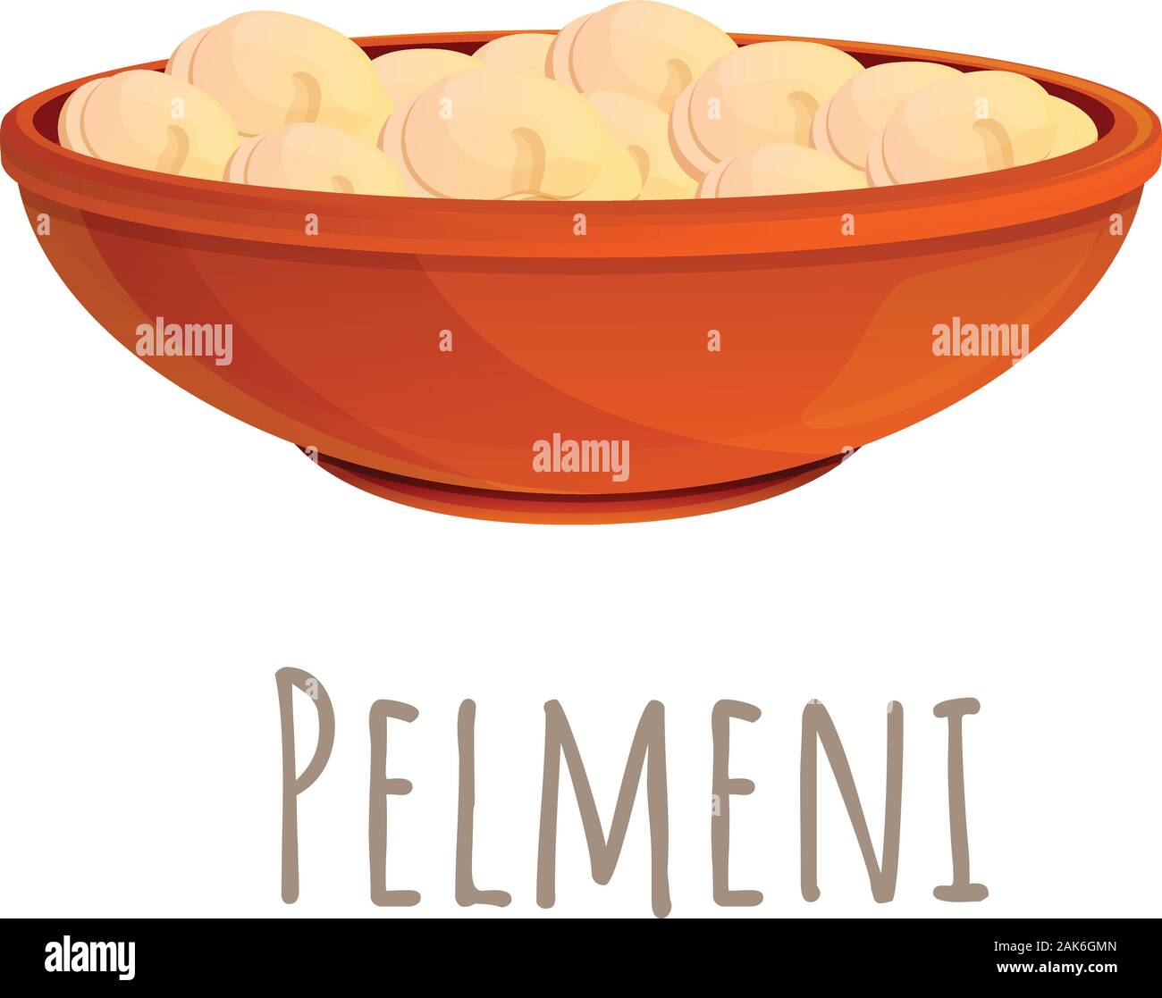 Pelmeni icon. Cartoon of pelmeni vector icon for web design isolated on ...