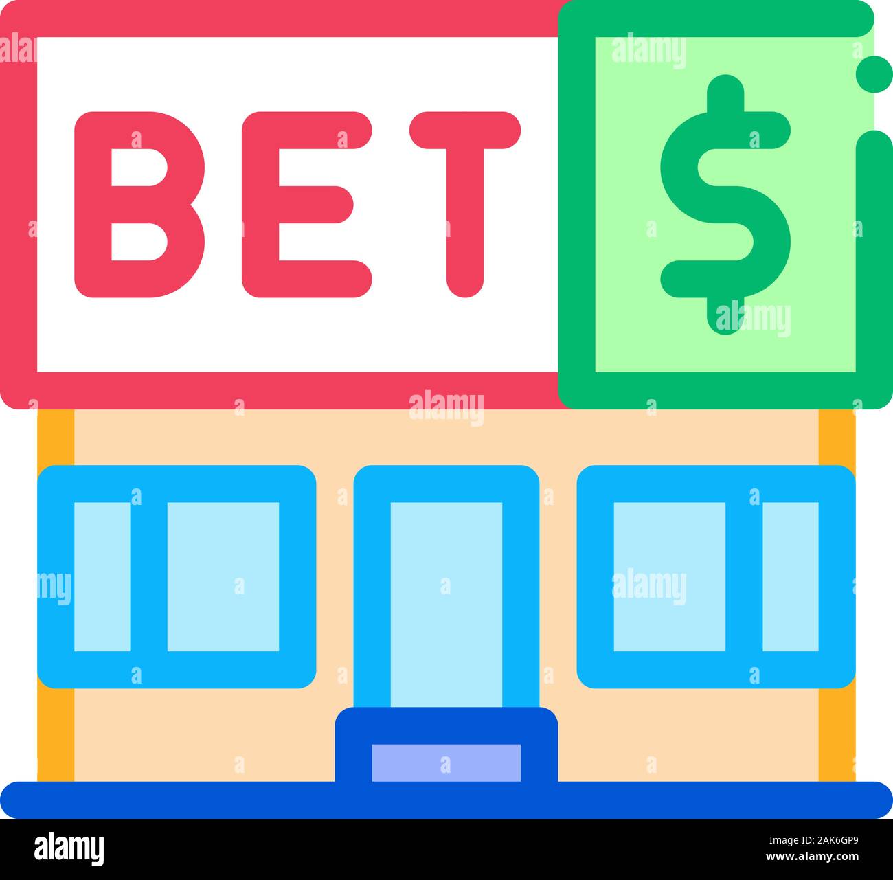Betting Office Gambling Icon Vector Illustration Stock Vector Image ...
