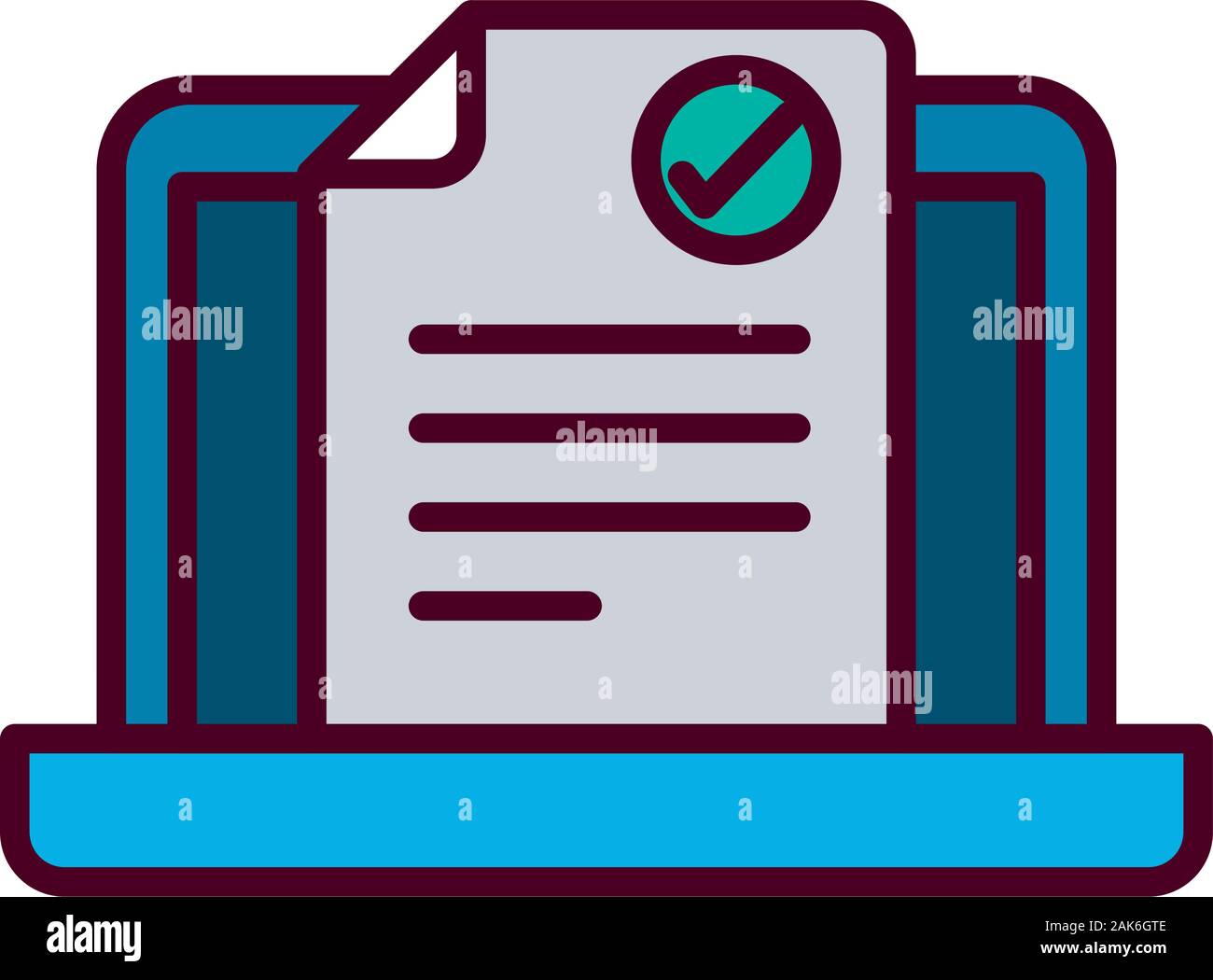Isolated digital laptop and document vector design Stock Vector Image ...