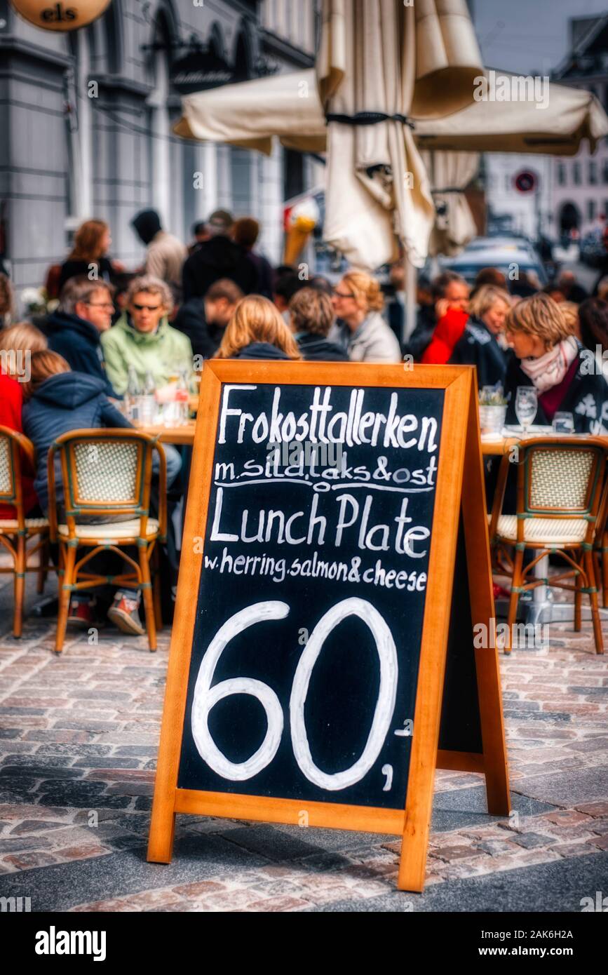 Lunch meny in Copenhagen Denmark Stock Photo - Alamy