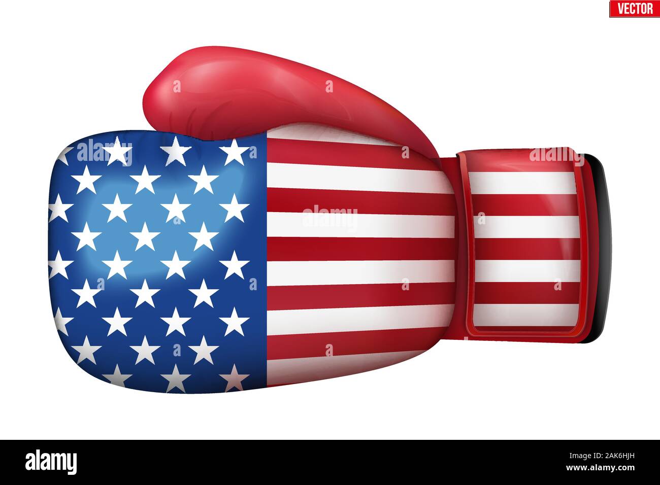 Boxing gloves with USA Flag. Political Conflict and sport competition ...