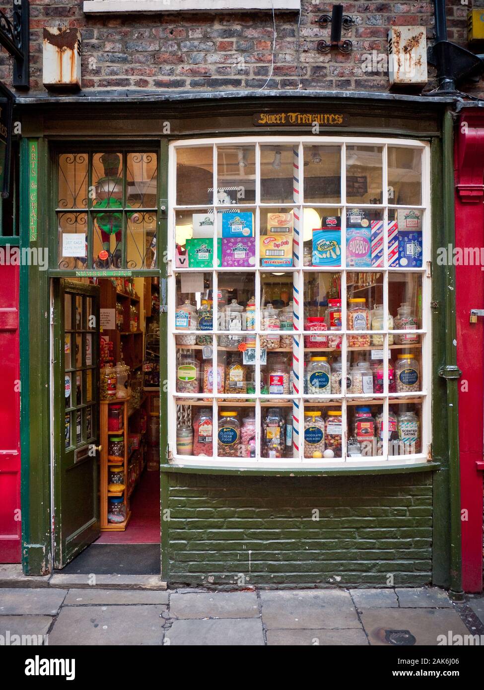Old fashion sweet shop window in York, UK Stock Photo - Alamy