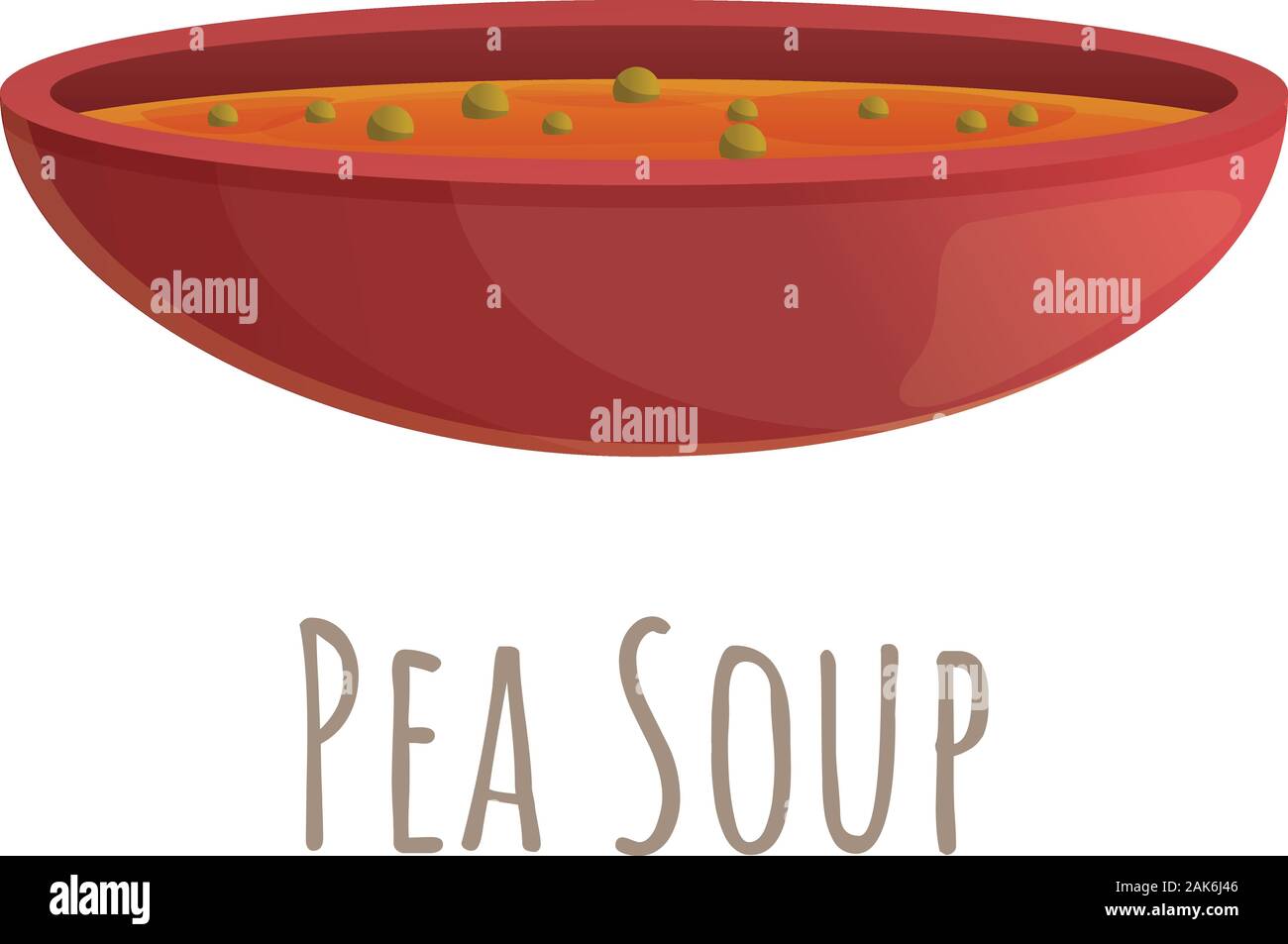 Pea soup icon. Cartoon of pea soup vector icon for web design isolated ...