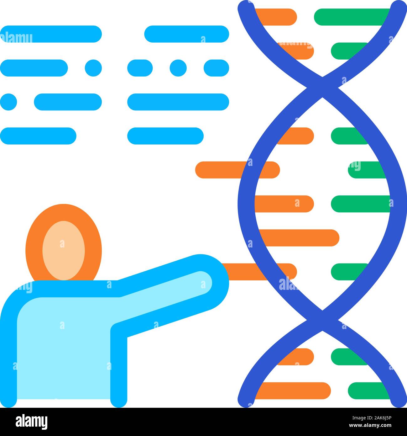 Human Genetics Research Biohacking Icon Vector Illustration Stock ...