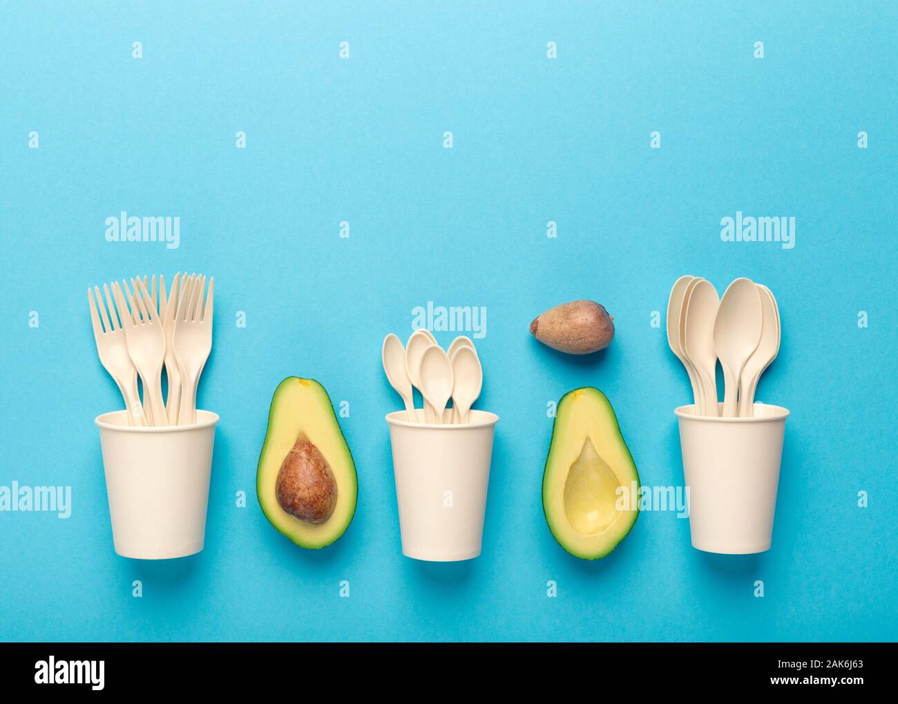 New generation of eco plastic. Avocado seeds recycling into disposable ...