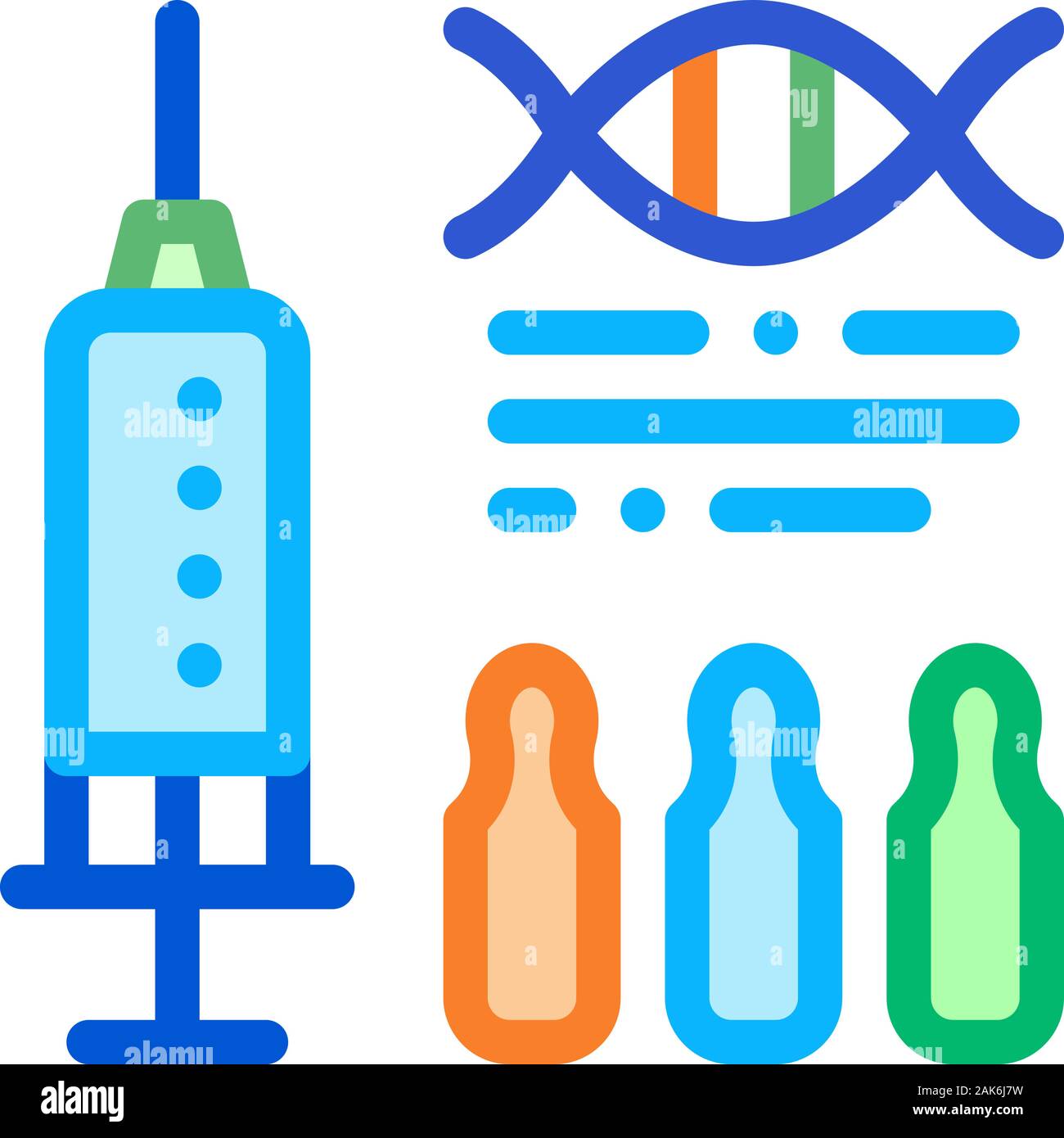 Syringe with Ampoules Biohacking Icon Vector Illustration Stock Vector ...